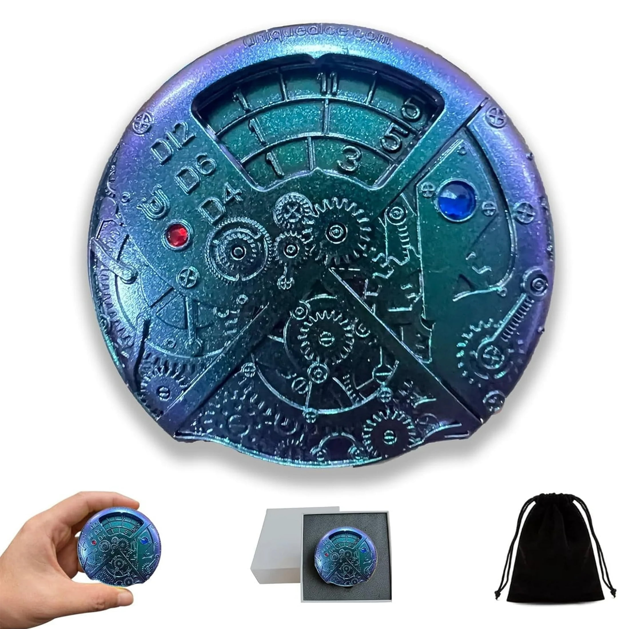 Roulette Dice Metal Dice Set Mechanical Dice Spinner DND Dice D20 All ...