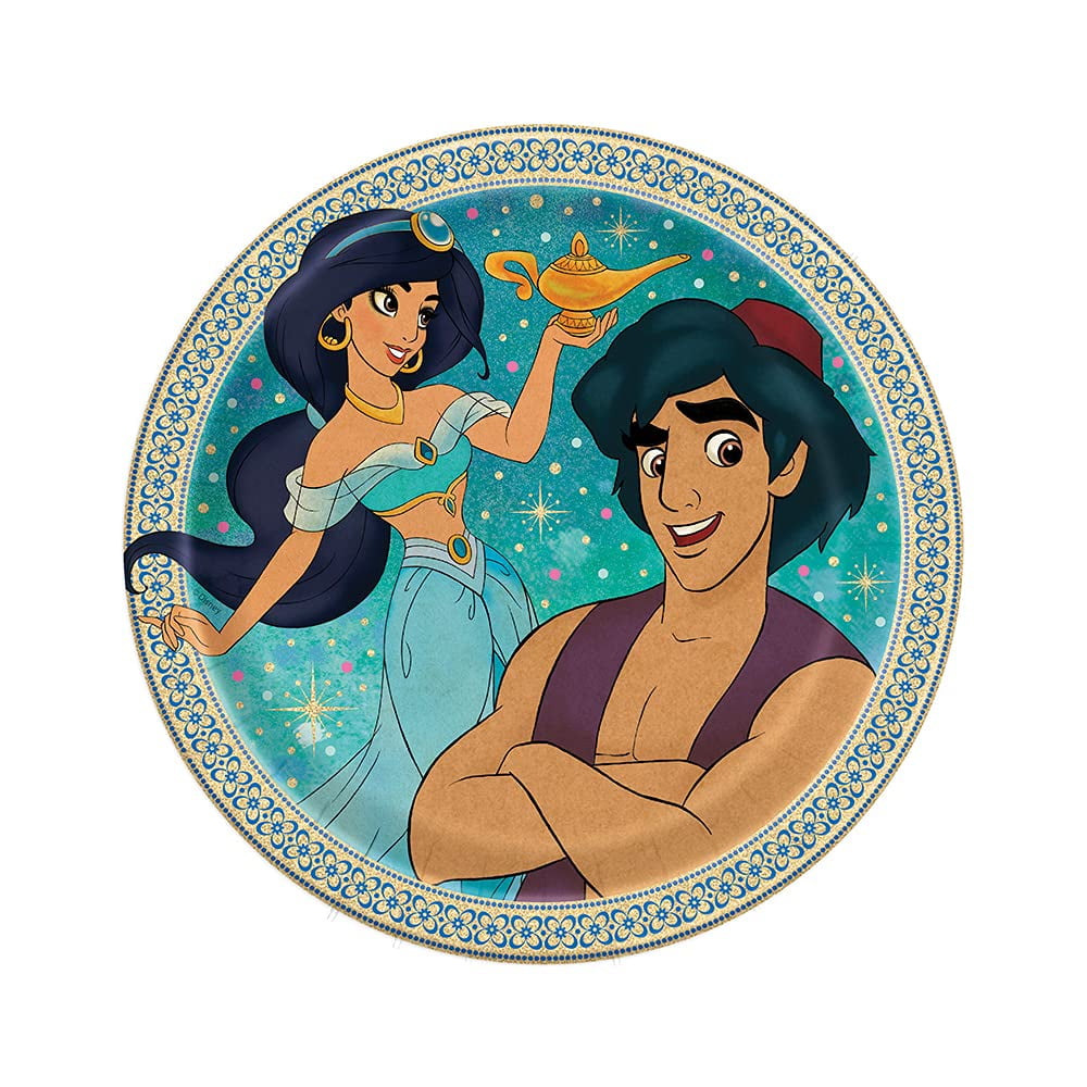 Unique Disney Aladdin Round Dessert Plates-8 Pcs, 7", Multicolor ...