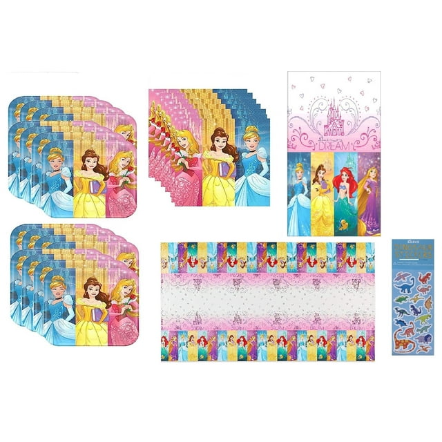 Unique Disney Princess Party Supplies with Plates Napkins Table Cover ...