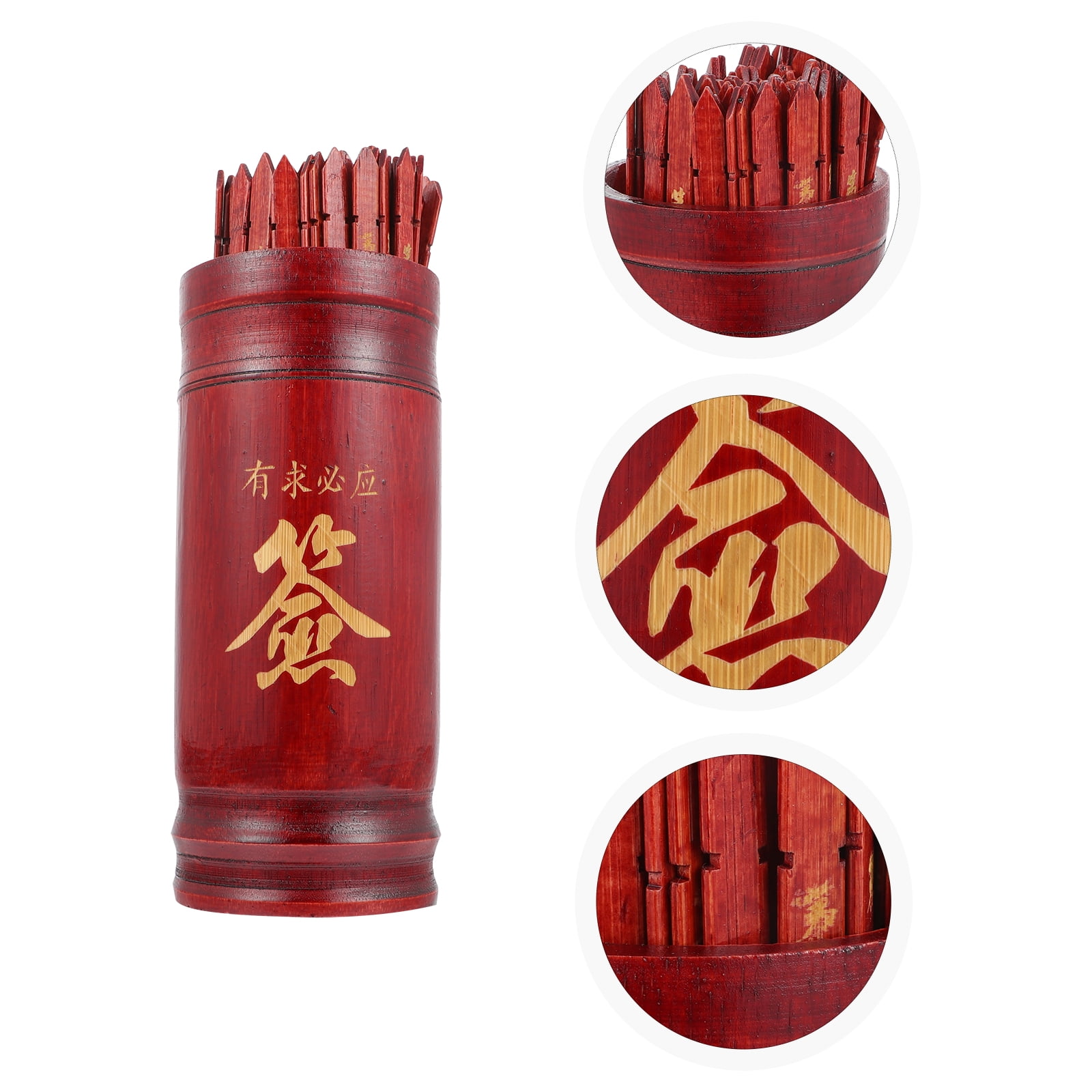 Pawsdot 1 Set Dark Red Wood Buddhist Divination Sticks Home Decor and ...