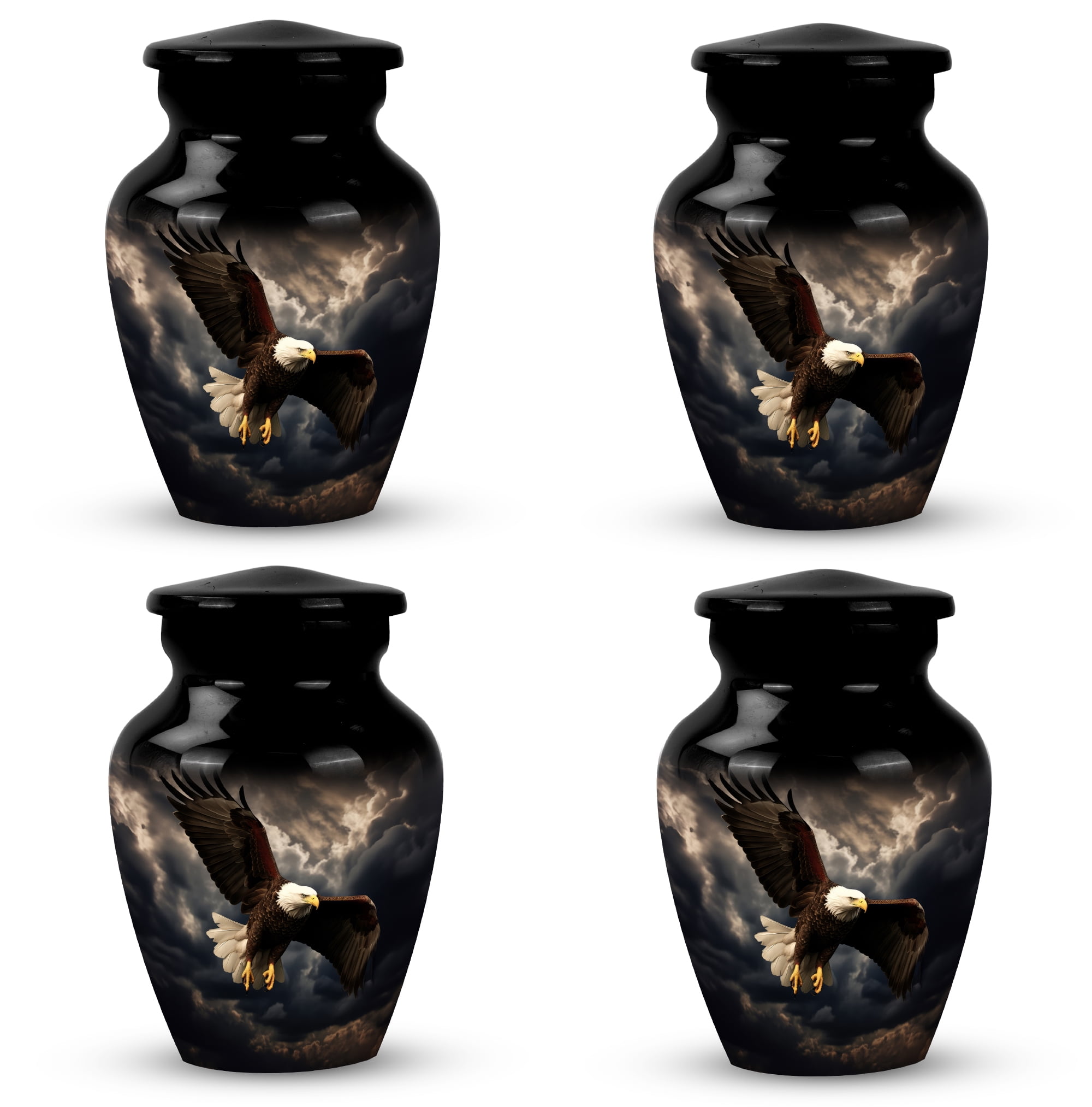 Unique Eagle With Rain Clouds Design Urn Urns For Human Ashes - Little Cremation Keepsakes ...