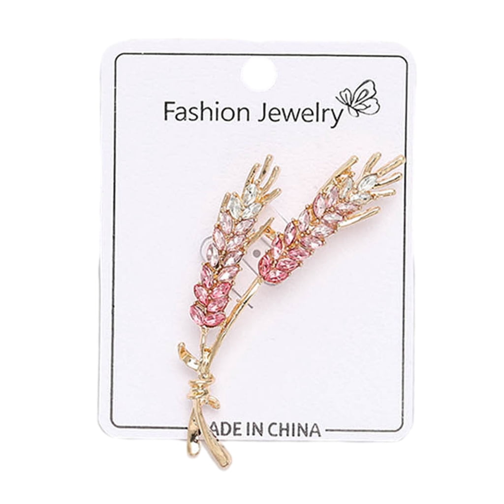 Unique Ear of Wheat Brooch Blue/Yellow/Pink Color Crystal Pins for ...