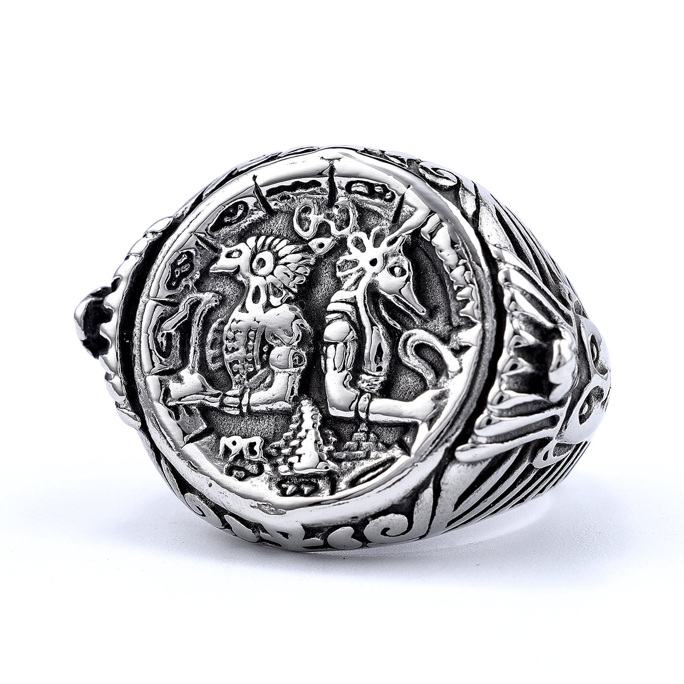 Unique Egyptian style figurine Vintage Skull Ring Men's Catholic Faith ...