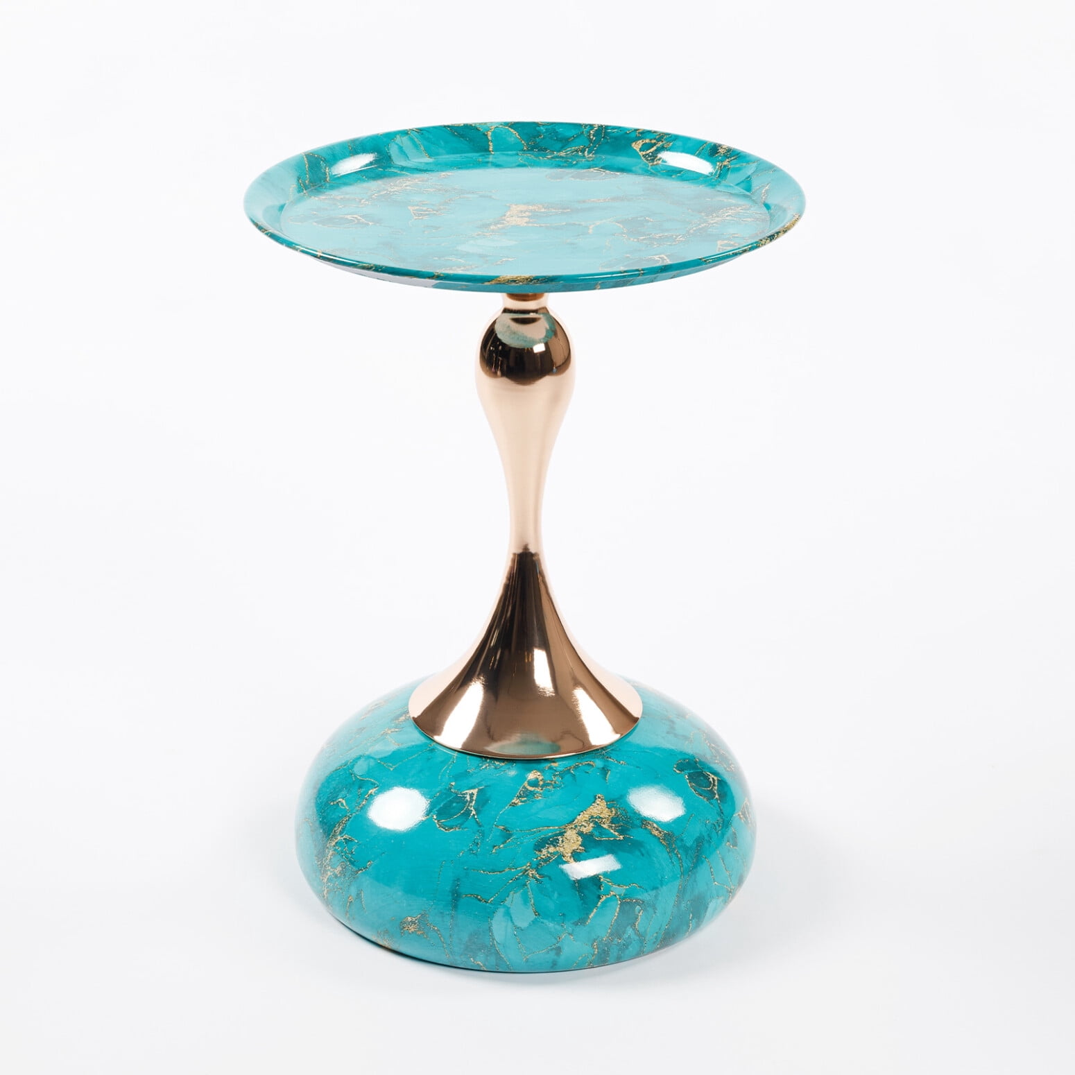 Unique End Coffee Table, Mermaid Tail Round Side Table with Metal ...