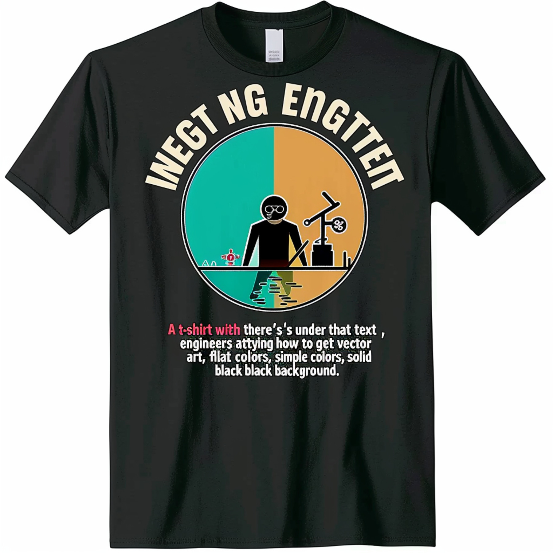 Unique Engineer Design Black TShirt Abstract Art Circular Graph Vector ...