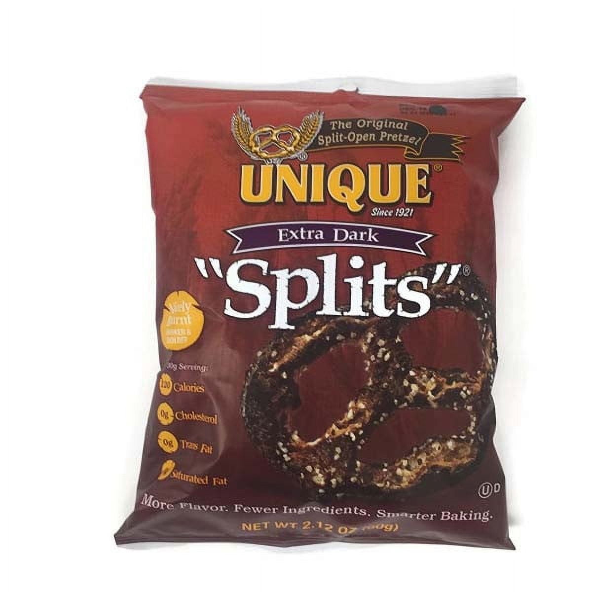 Unique Extra Dark Splits Pretzels 2.12 oz Bags - Pack of 24 - Walmart.com