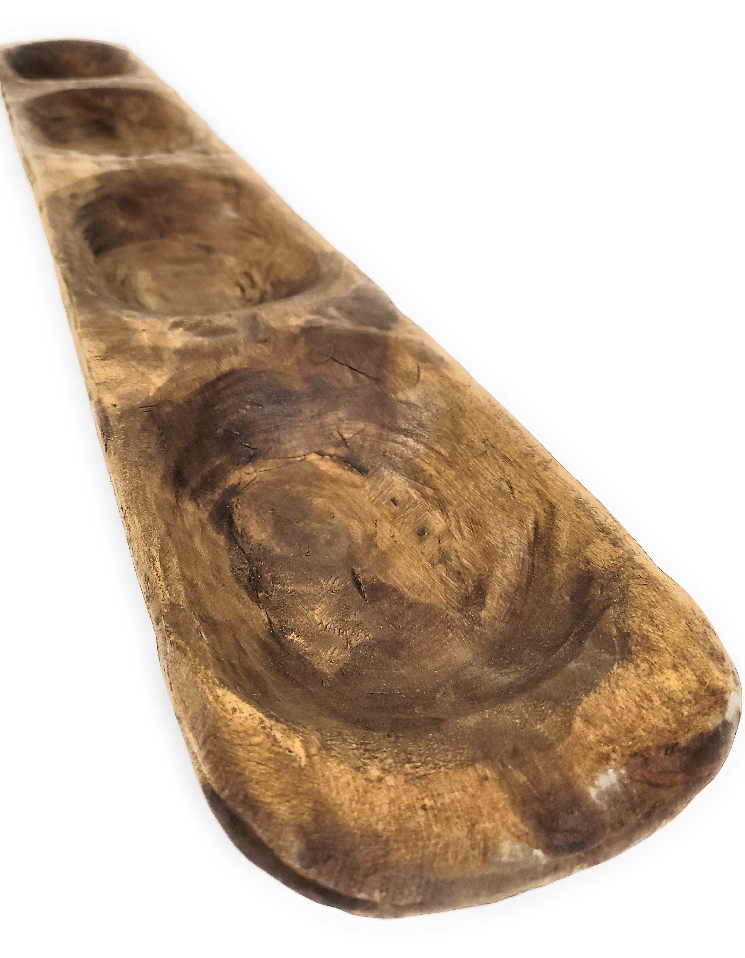 Unique Extra Long Crimson Wood Dough Bowl_Long Wood Decorative Bowl_The ...
