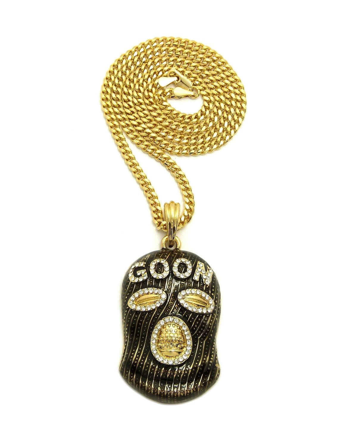 Unique Fashion 21 Hip Hop Goon Ski Mask Man Pendant 3mm 24" Cuban Chain ...