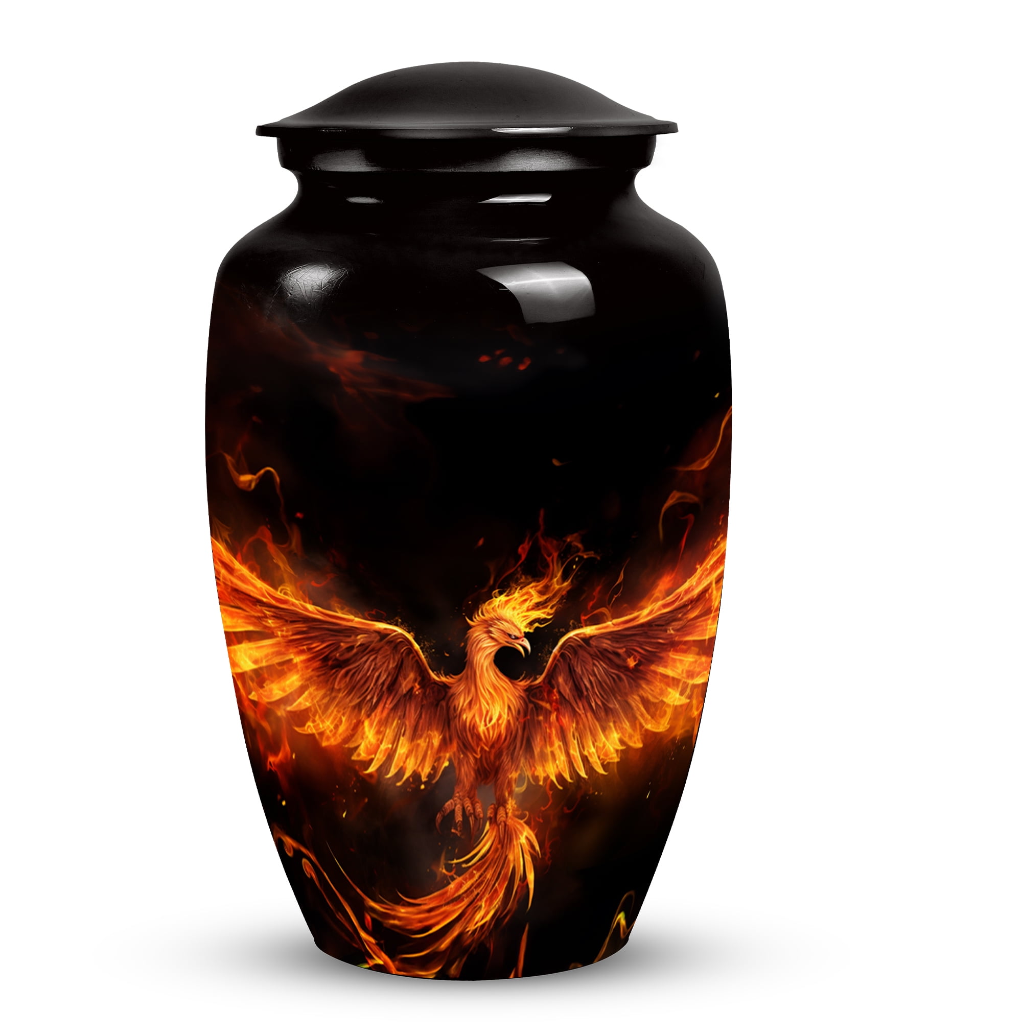 Unique Fire Phoenix Wings Large Urn For Adult Ashes - Funeral Cremation ...