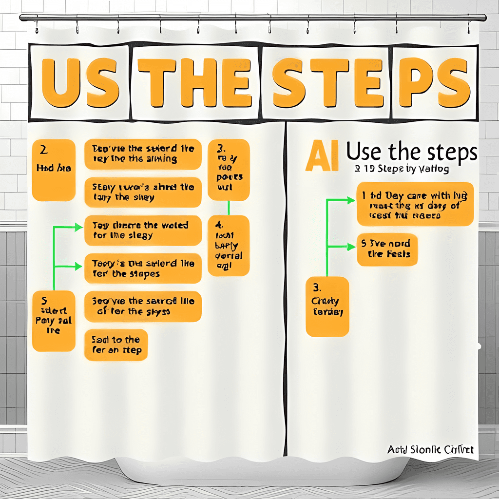 Unique Flowchart Shower Curtain with Steps & Streamlined AI ...