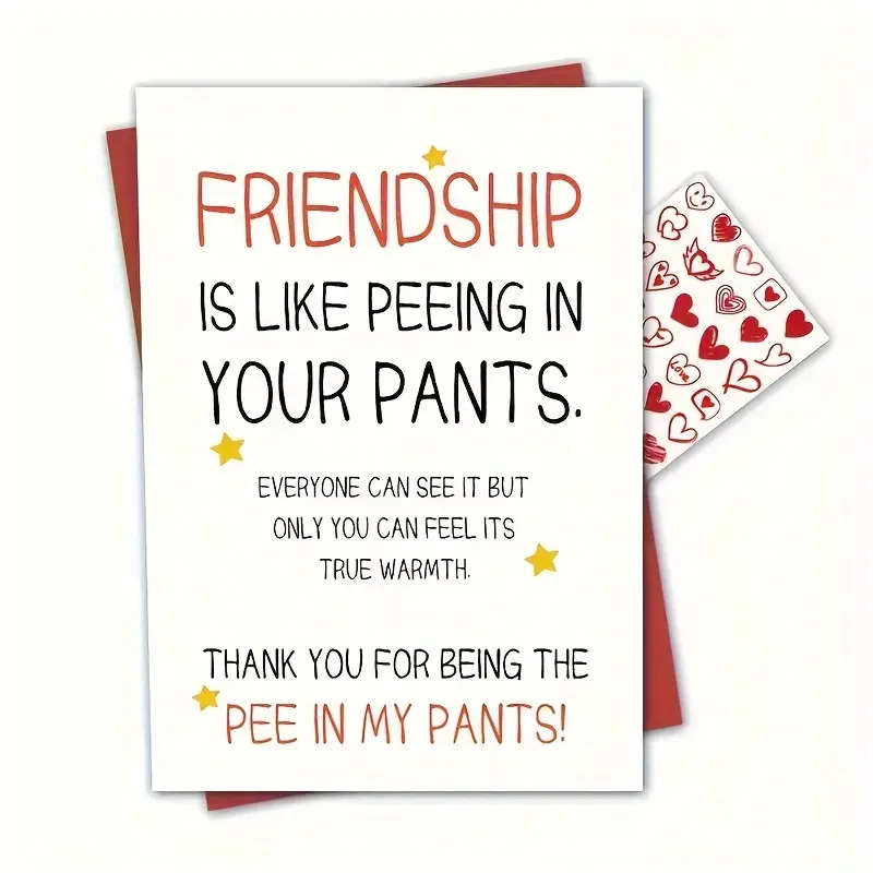 Unique Friendship Card – "Friendship is Like Peeing in Your Pants ...