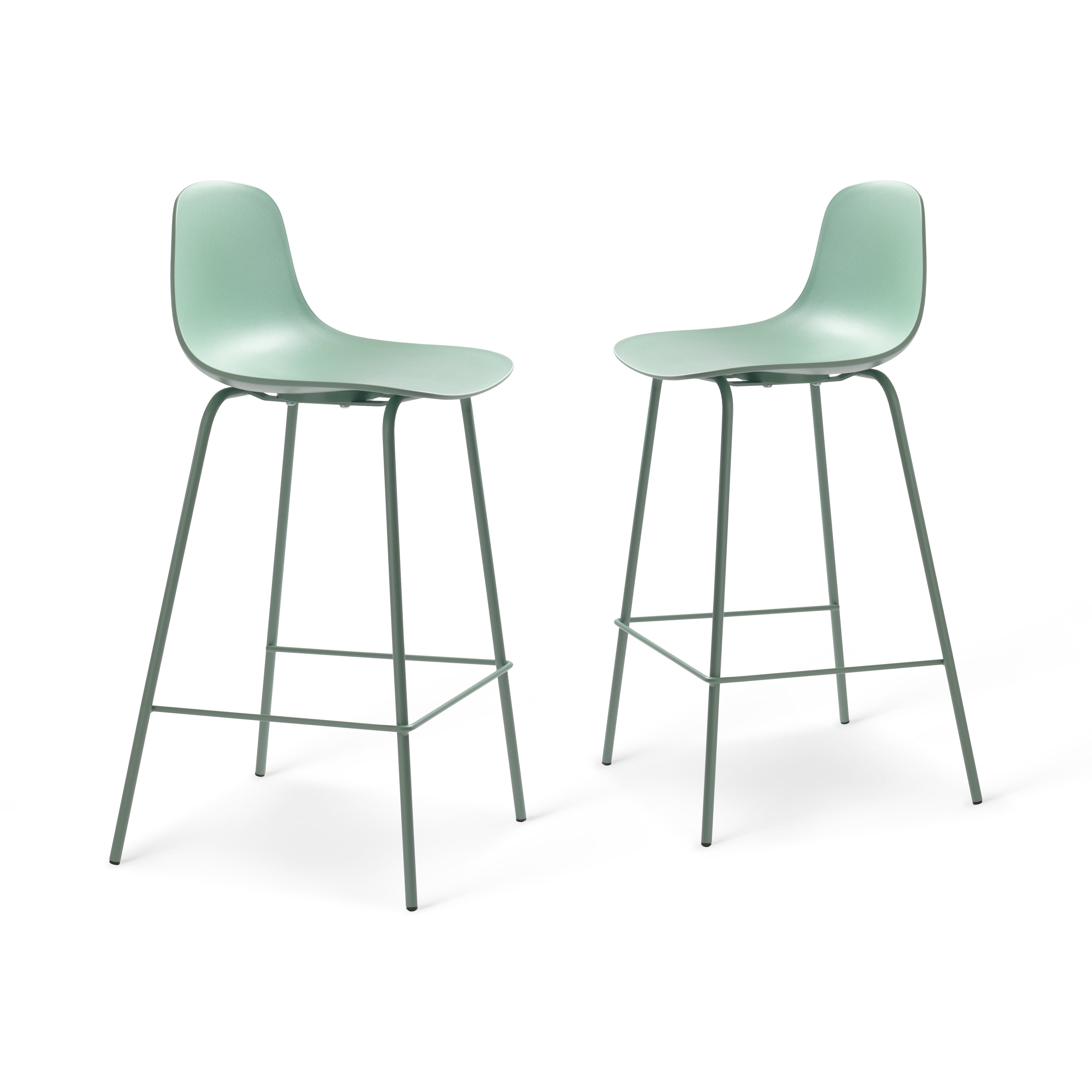 Unique Furniture 26.6''H Metal Frame/Plastic Counter Stool Mint Green ...