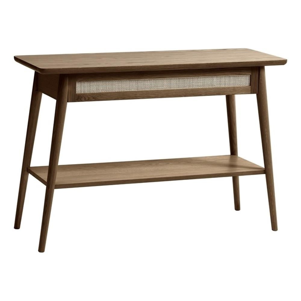 Unique Furniture 43"W Rectangle Engineered Wood Console Table in Smoked Oak - Walmart.com