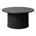 Unique Furniture Mid-Century Modern 36" Round Coffee Table in Black Oak ...