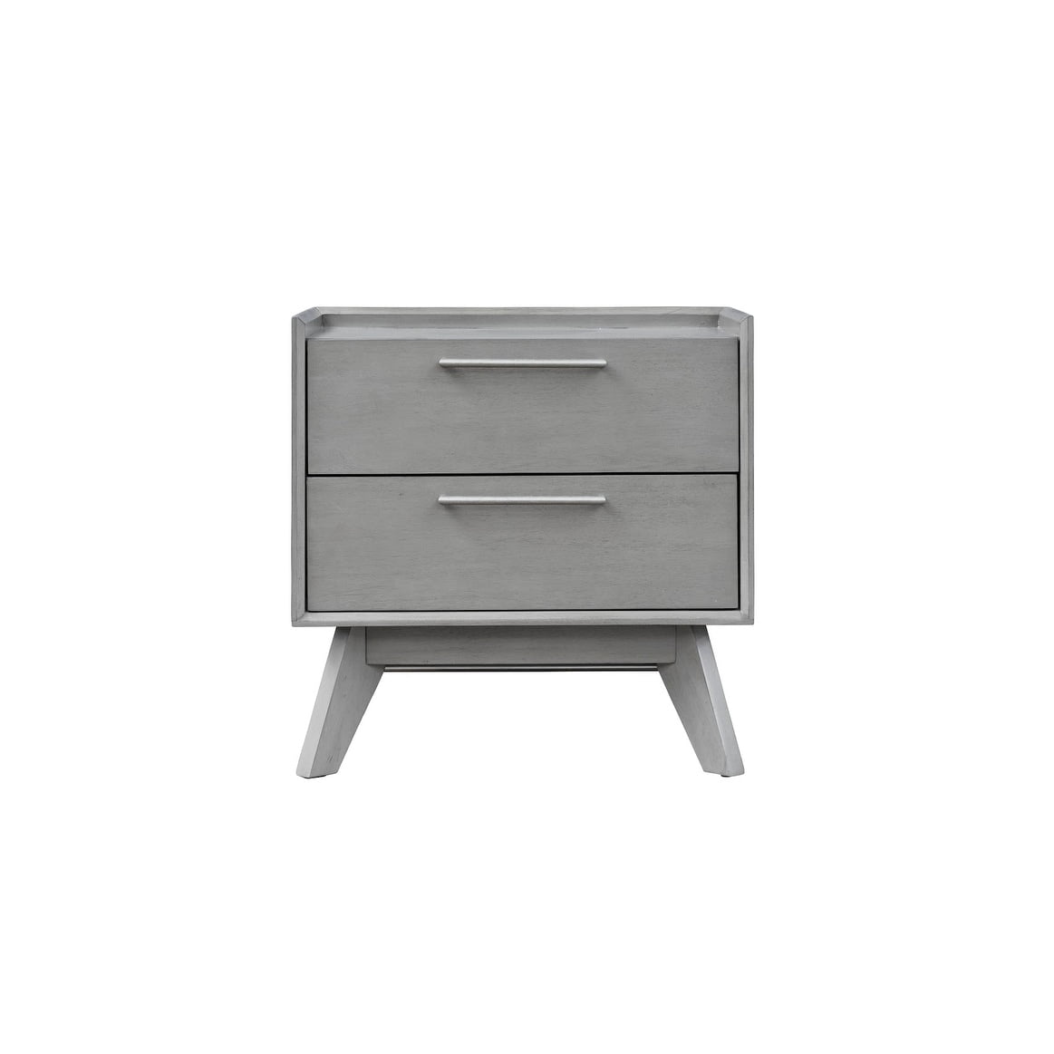 Unique Furniture Rainier 24" Wide Acacia Wood 2-Drawers Nightstand in ...