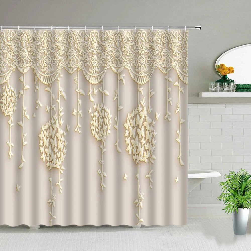 Unique Geometric Pattern Washable Bathroom Curtains 3D Printing Fashion ...