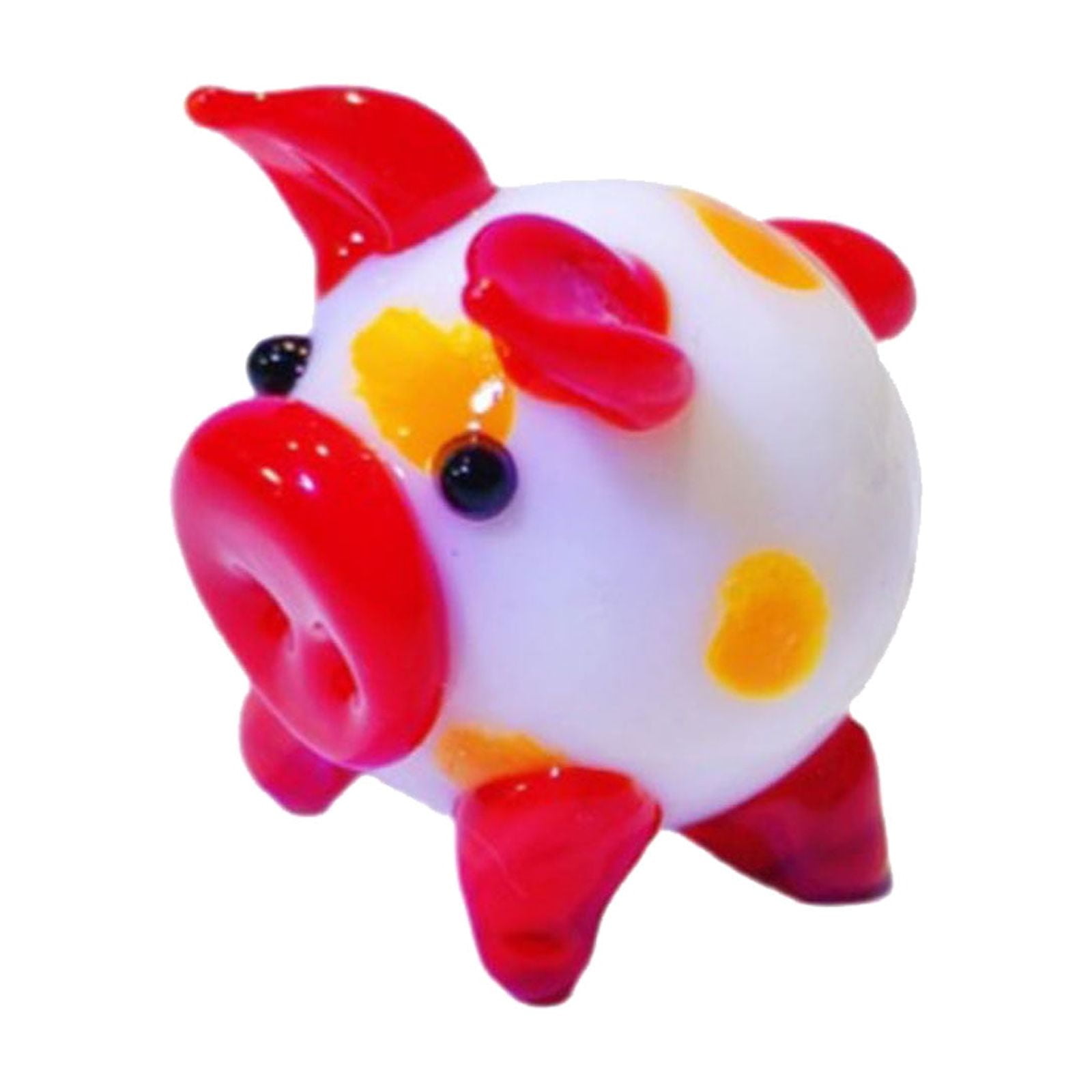 Unique Glass Piggy Miniature Sculpture Handcrafted Colorful Statue for ...