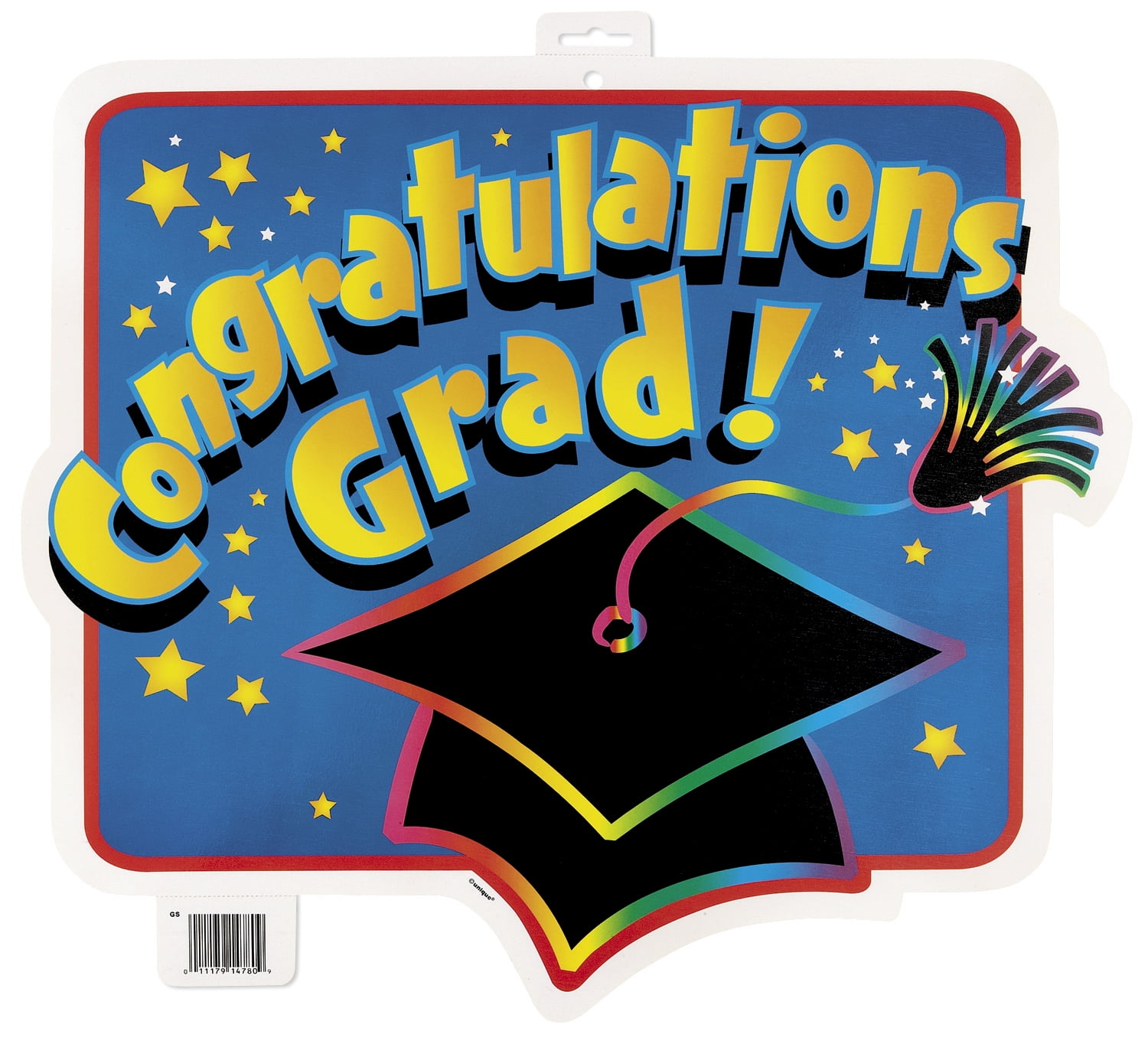 Unique Graduation Congrats Grad Hanging 16.5" Cutout Sign, Blue ...