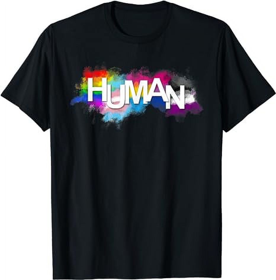 Unique Hand Drawn HUMAN Flags Paint Gay Pride Flag Queer Art T-Shirt ...