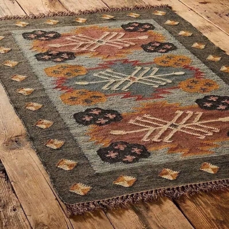 Handmade Wool Jute Kilim Rug, Handwoven Area Rug, Boho Décor Rug, Kilim ...