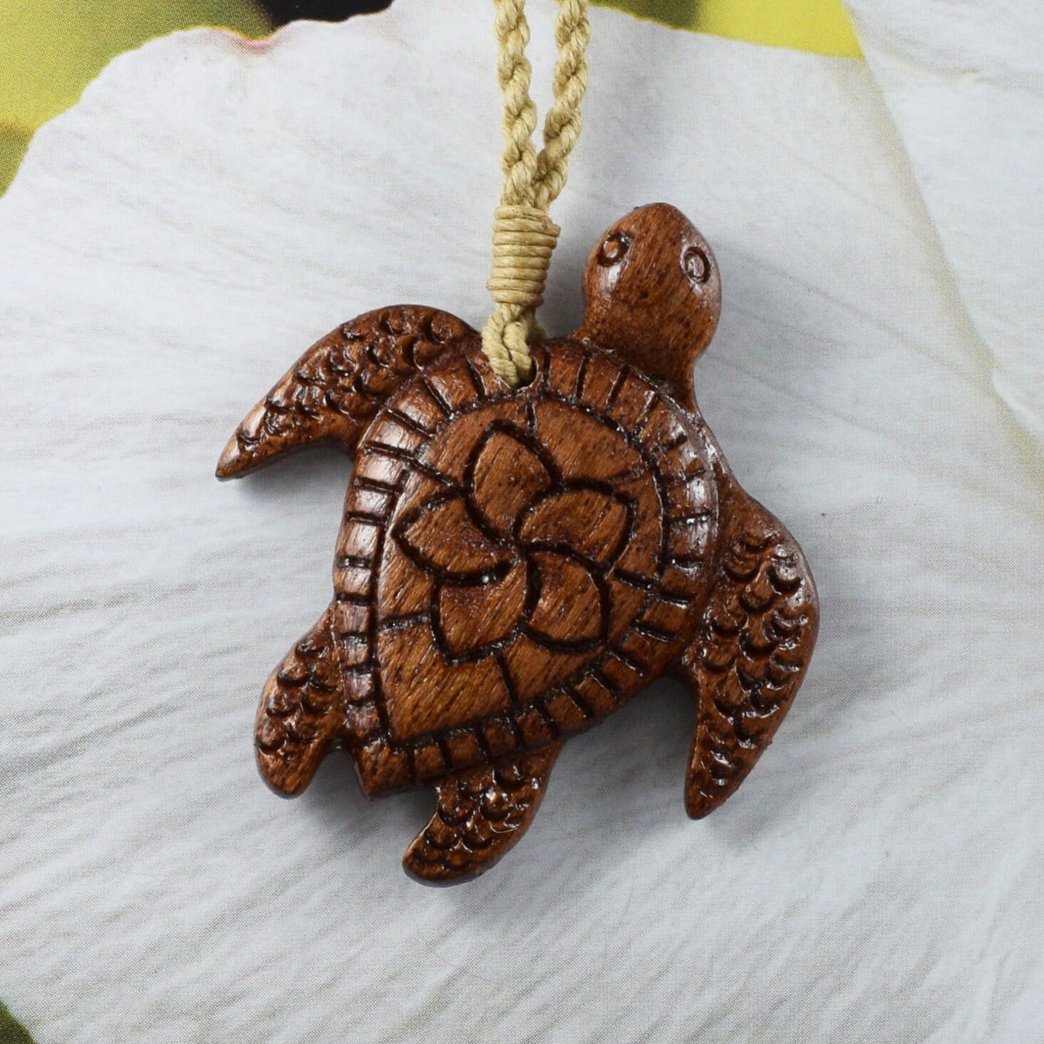 Unique Hawaiian Large Genuine Koa Wood Sea Turtle Necklace, Hand Carved ...