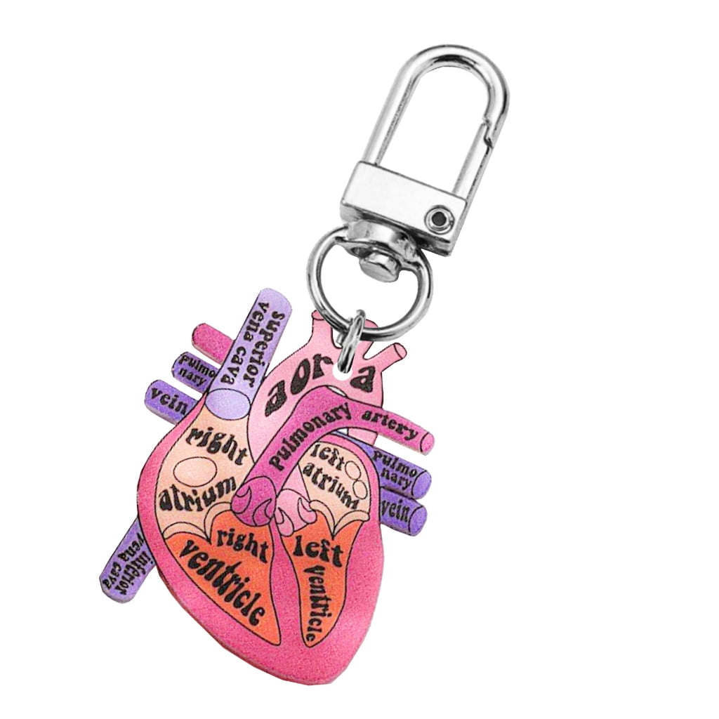 Unique Heart Designs Keychain Realistic Heart Diagram Keychain Charm ...