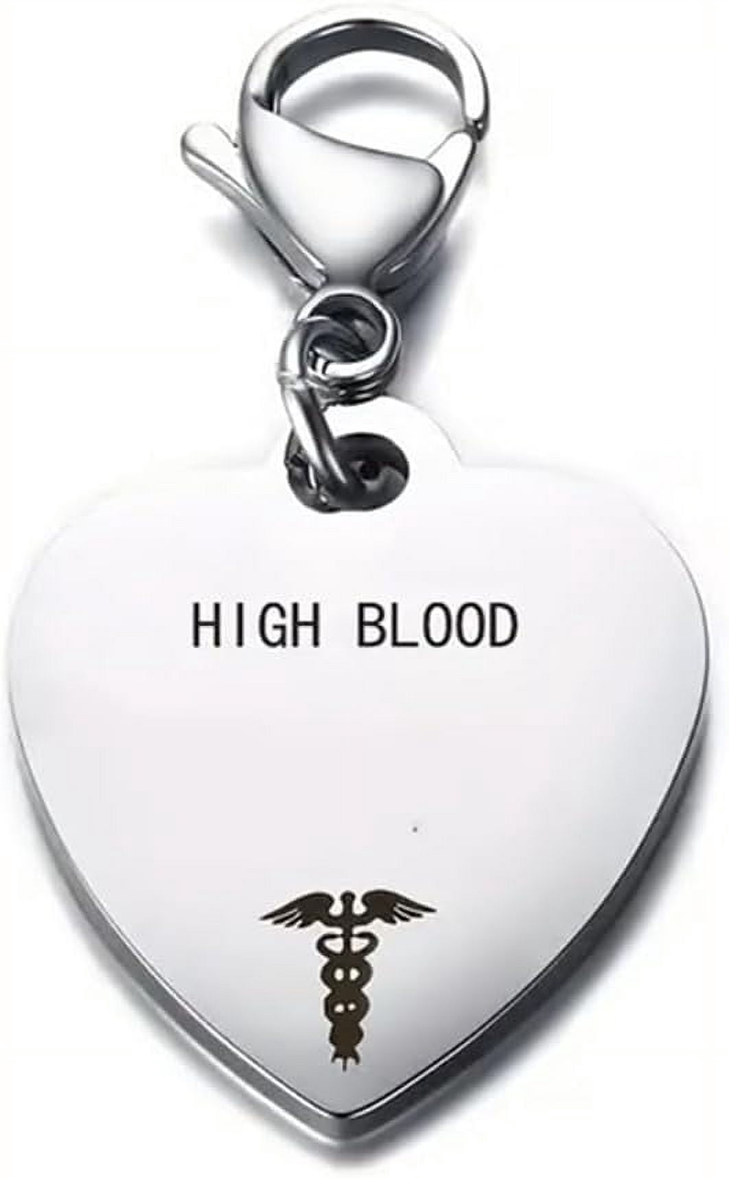 Unique Heart-Shaped Medical ID Pendant Keyring Nursing Medical ...