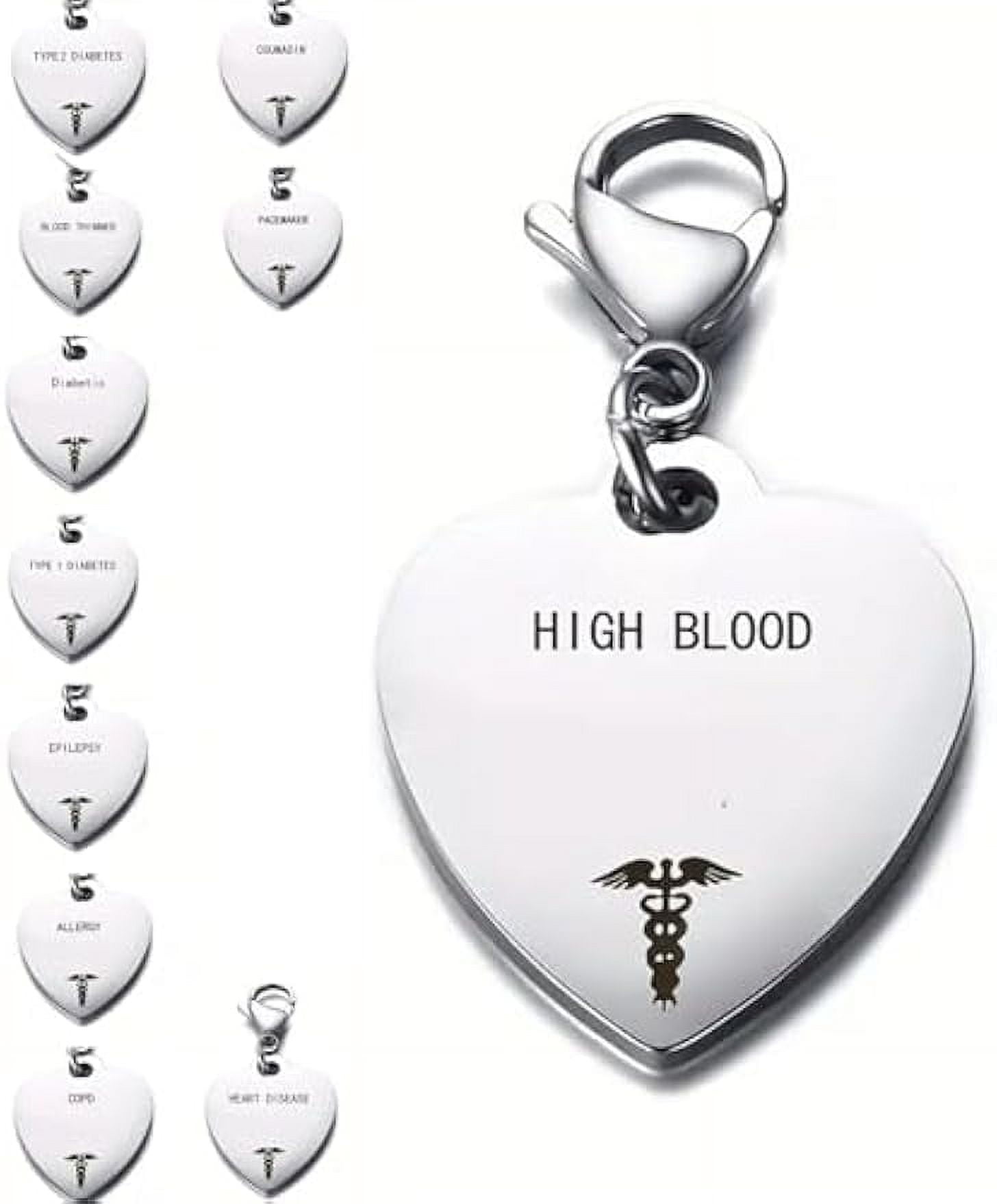 Unique Heart-Shaped Medical ID Pendant Keyring, Stainless Steel He-art ...
