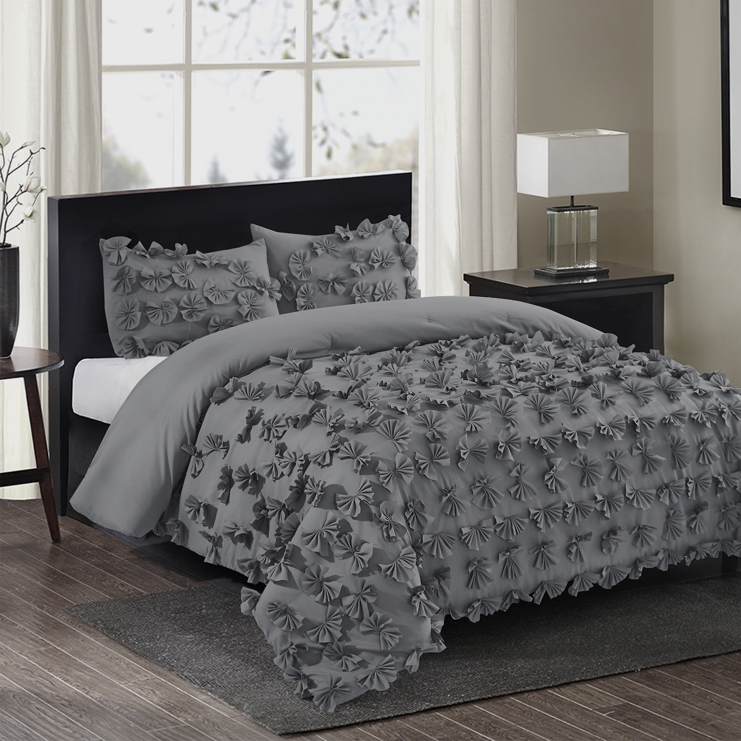 Unique Home 3 Piece Enfield Solid Color Bed In A Bag Clearance Bedding ...