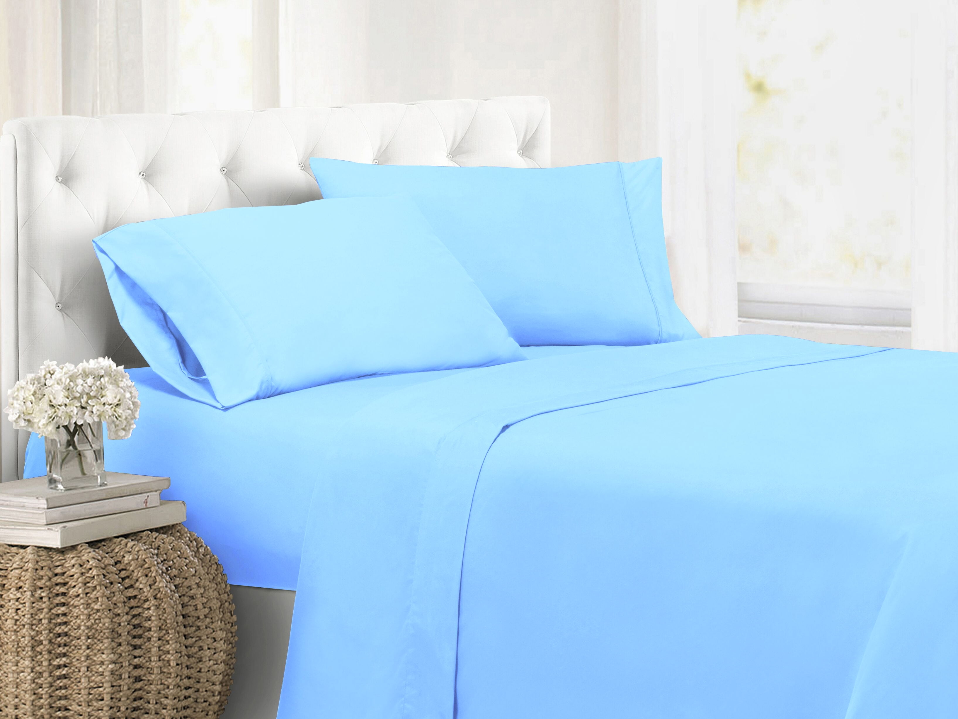 Unique Home Solid Clearance Bed Sheets 1800 Series Brushed Microfiber ...