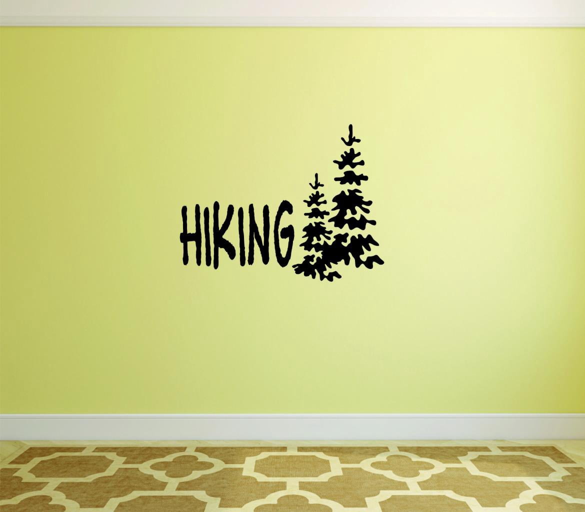 Unique Home Wall Stickers Hiking With Trees Camping Outdoors Decal ...