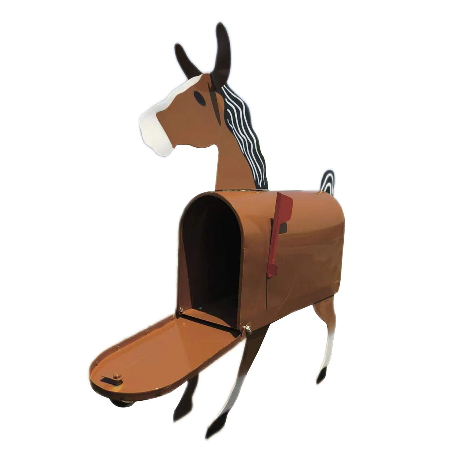 Unique Horse Mailbox Outdoor Decor Letter Post Box Magazine 2022 Metal ...