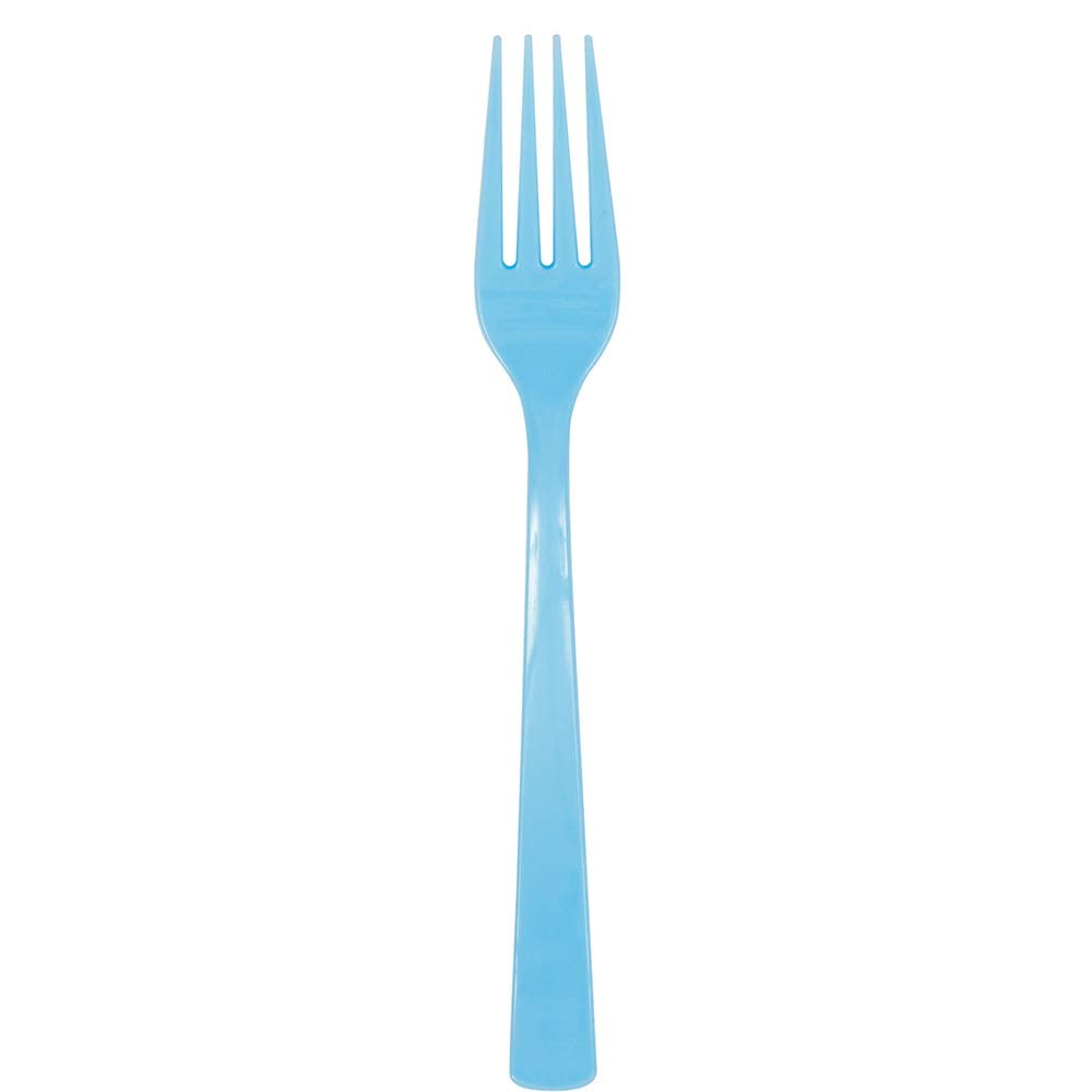 Unique Industries 39518 Powder Blue Solid Plastic Forks, 18 Count ...