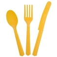 Unique Industries Assorted Plastic Silverware for 6, Yellow, 18pc ...