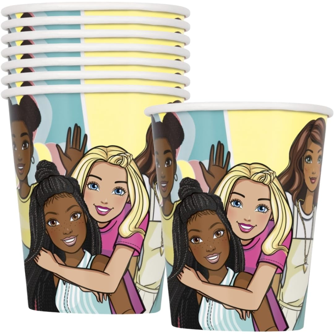 Unique Industries Barbie Plastic Cups, 9 oz, Set of 8, Birthday, Party ...