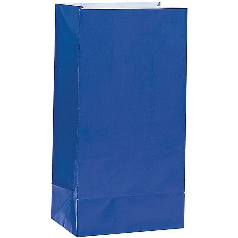 Unique Industries Blue Paper Party Favor Bags, 10 x 5 x 3.5 Inches, 12 ...