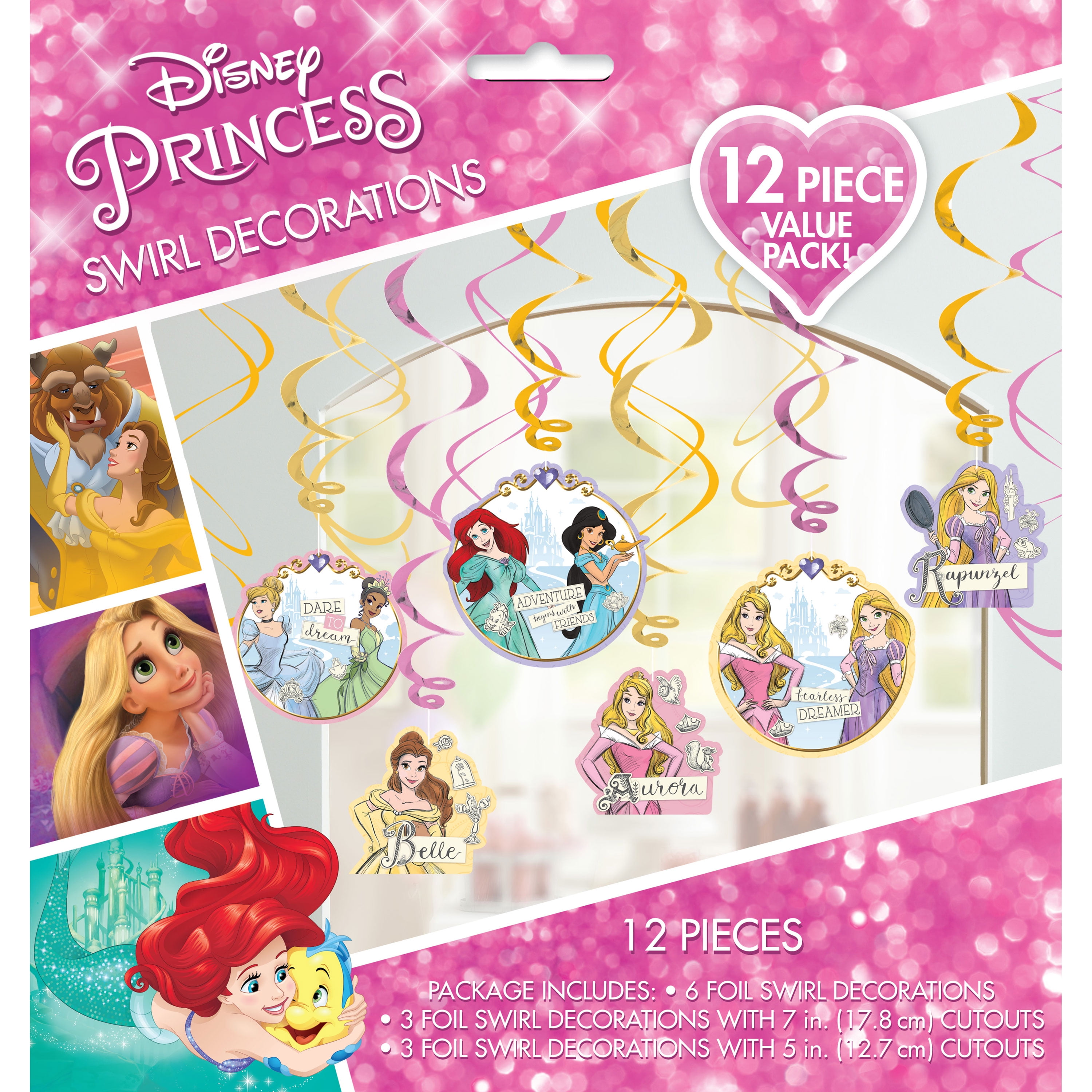 Unique Industries Disney Princess Hanging Decorations, 12ct - Walmart.com