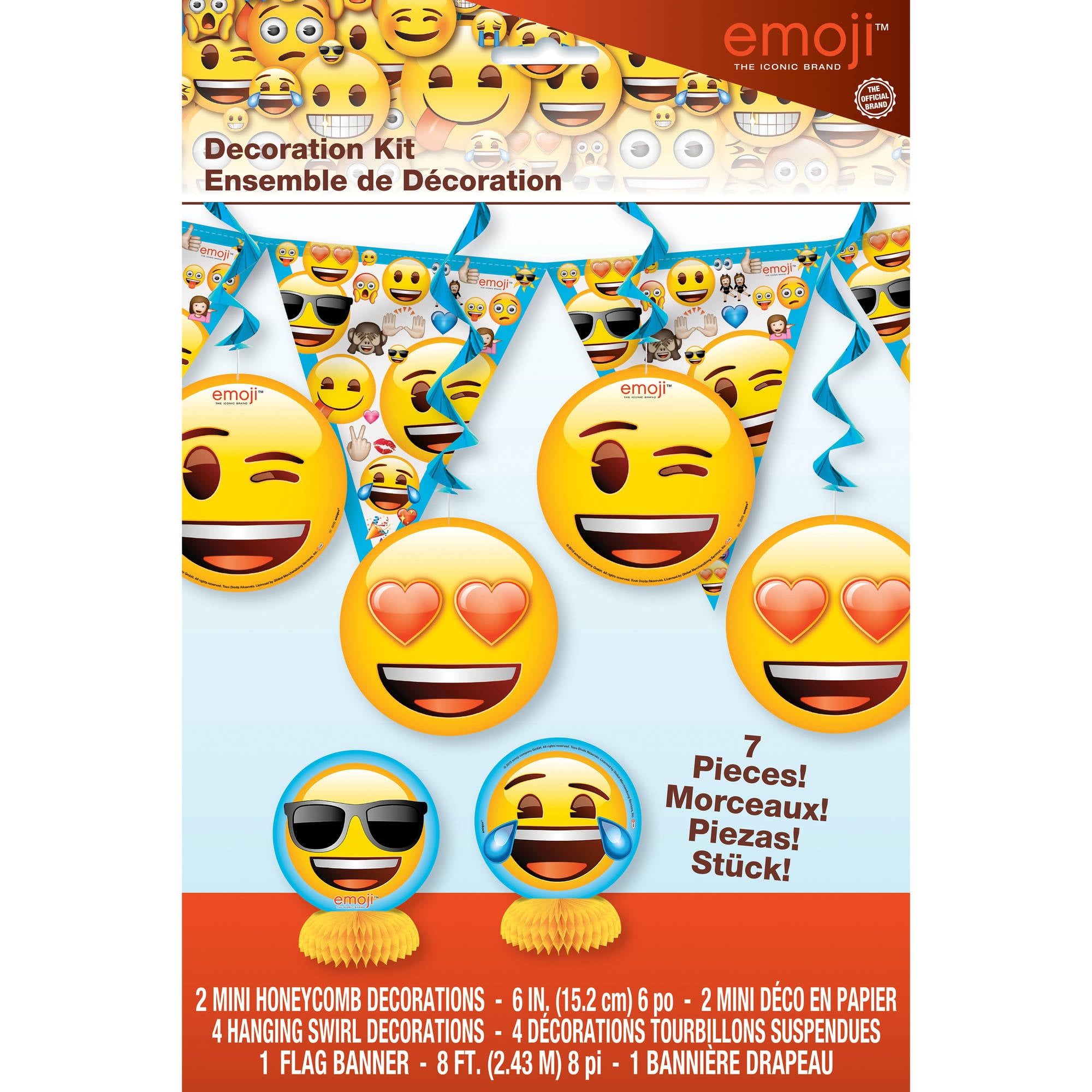 Unique Industries Emoji Multi-color Animation Birthday Party Decoration ...