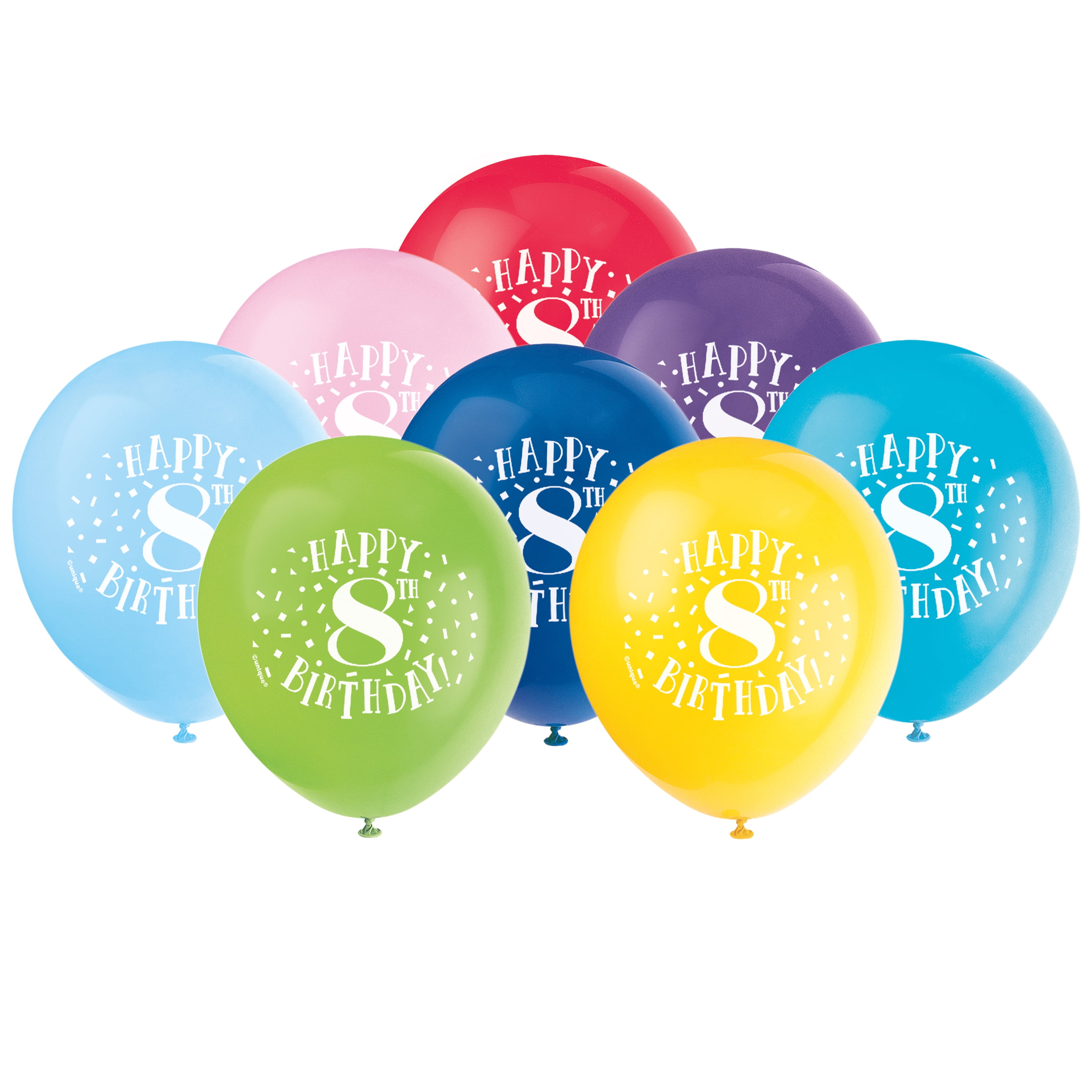 Unique Industries Latex 16" Multi-color Graphic Prints Happy 8th ...