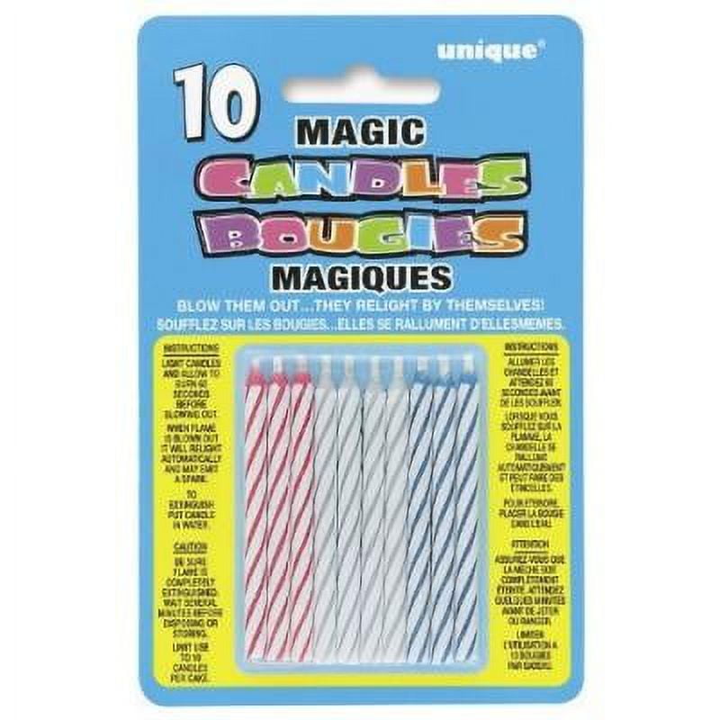 Unique Industries Magic Relighting Trick Multi-color Birthday Candles ...