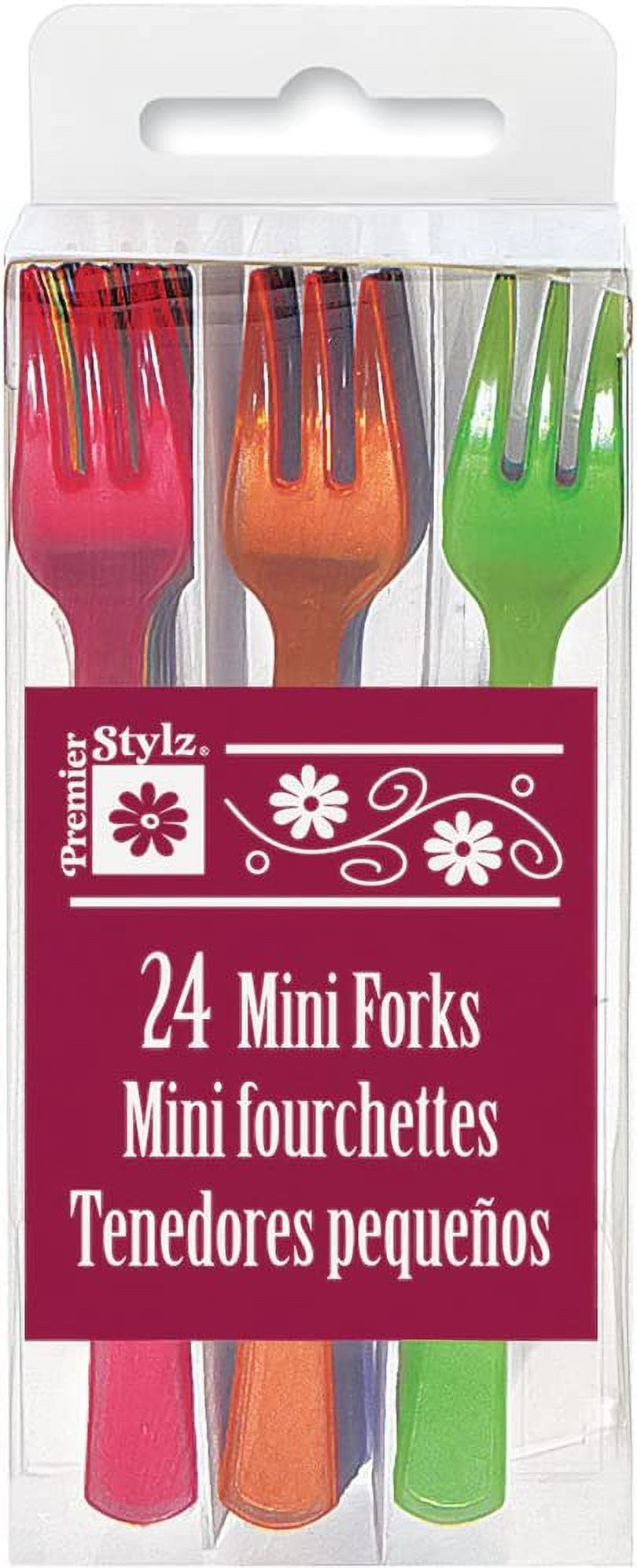 Unique Industries Mini Plastic Forks, 4 in, Assorted, 24ct - Walmart.com