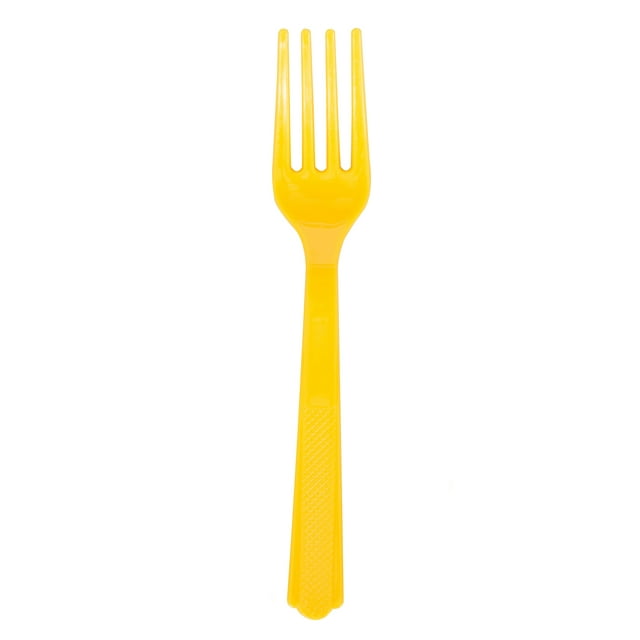 Unique Industries Plastic Forks, Yellow, 18ct - Walmart.com