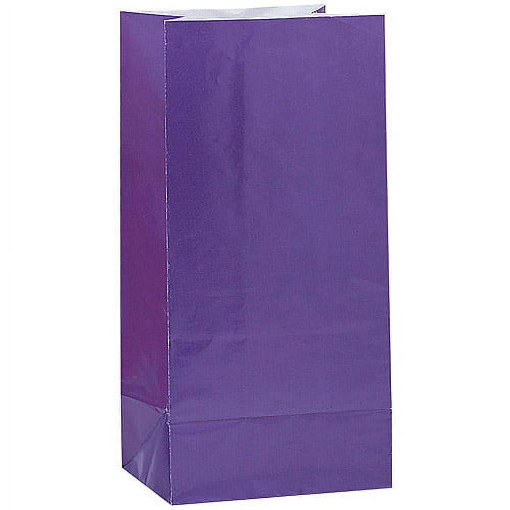 Unique Industries Purple Solid Print Party Bags, 12 Count - Walmart.com