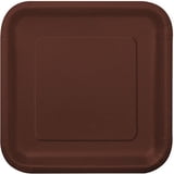 Unique Industries Square Disposable Paper Plates, 9", Brown, 14 Count ...