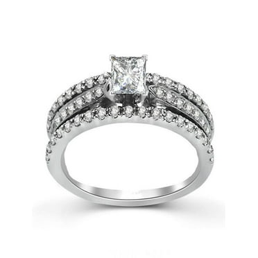 10K Yellow Gold Real Diamond 2.75 Carat Engagement Ring, Women's Bridal ...