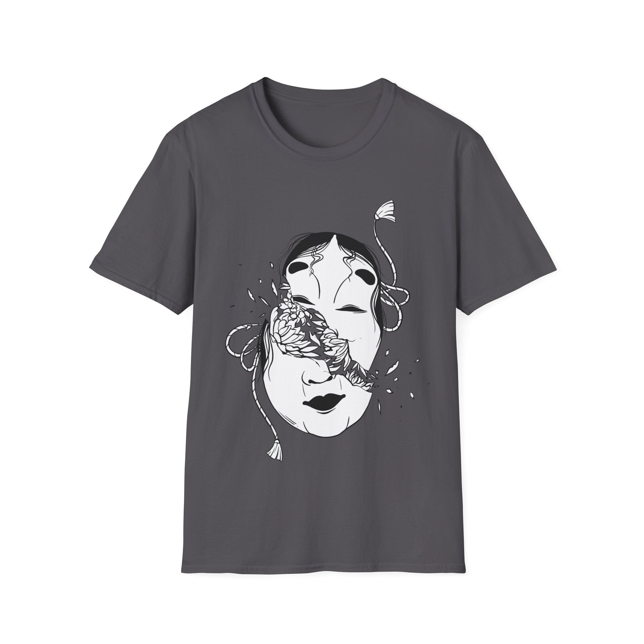 Unique Japanese Face Broken Mask Men Women Shirt - Walmart.com