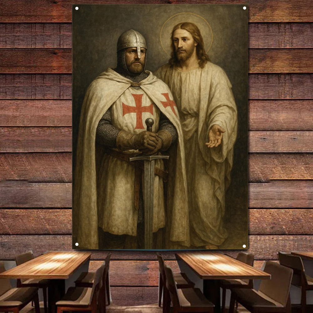 Unique Jesus Knights Templar Armor Wall Art Posters and Prints Tapestry ...
