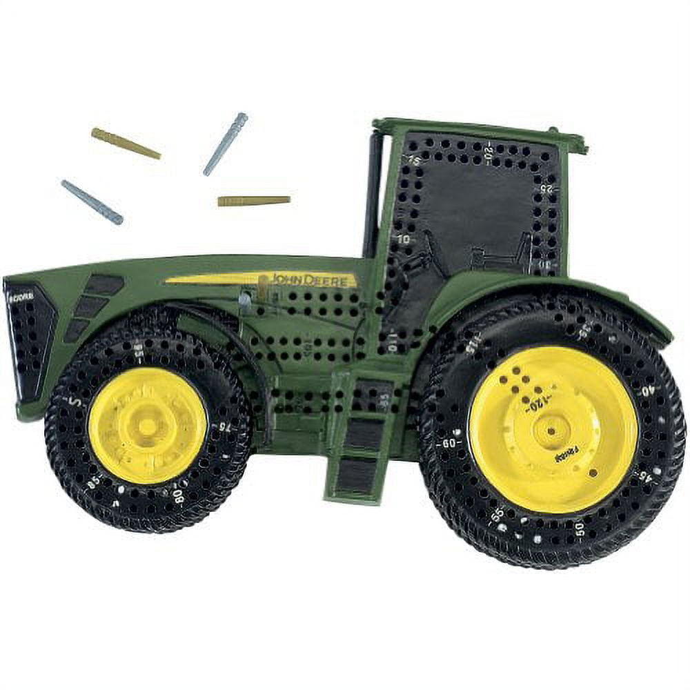 John Deere Tractor Shaped Wooden Cribbage Board Game with Pegs, Picture ...