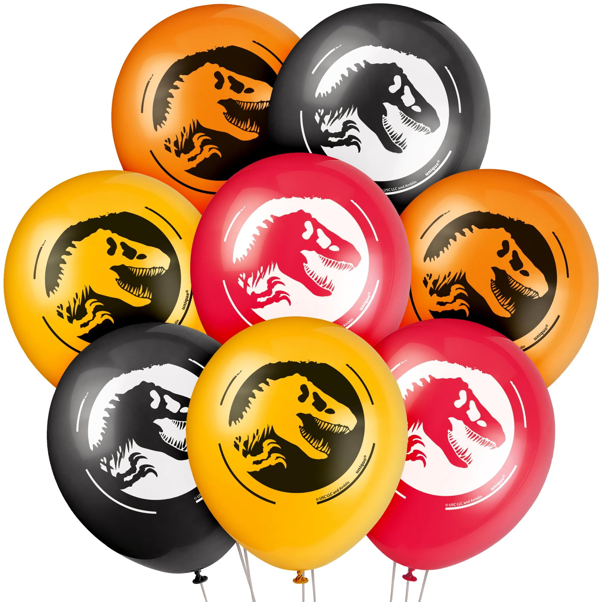 Unique Jurassic World FEV6 3 Round Latex Balloons - 12", (8 count ...