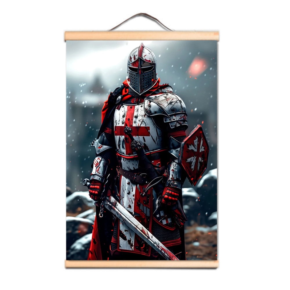 Unique Knights Templar Art Posters and Prints, Transform Your Walls With This Retro Christ Armor ...